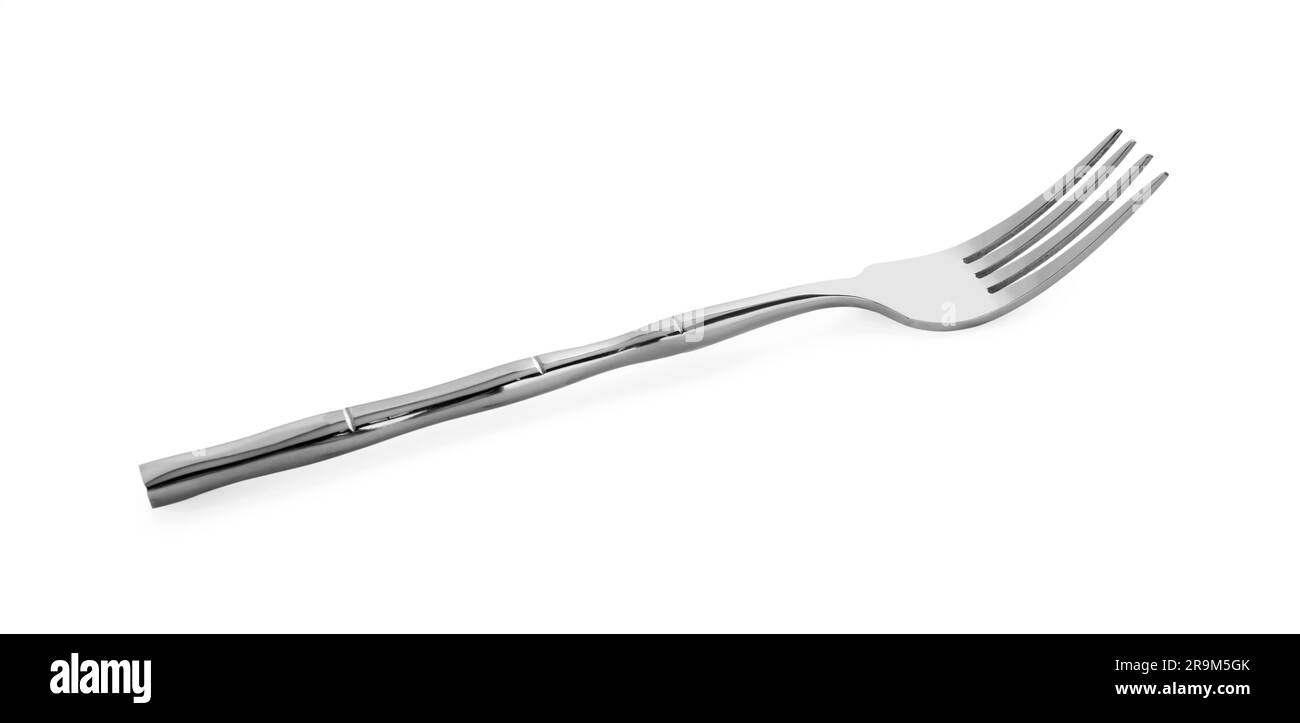 One shiny metal fork isolated on white Stock Photo - Alamy