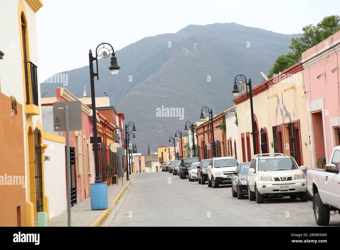 San Pedro Garza Garcia, Mexico – February 8, 2023: View on street with ...