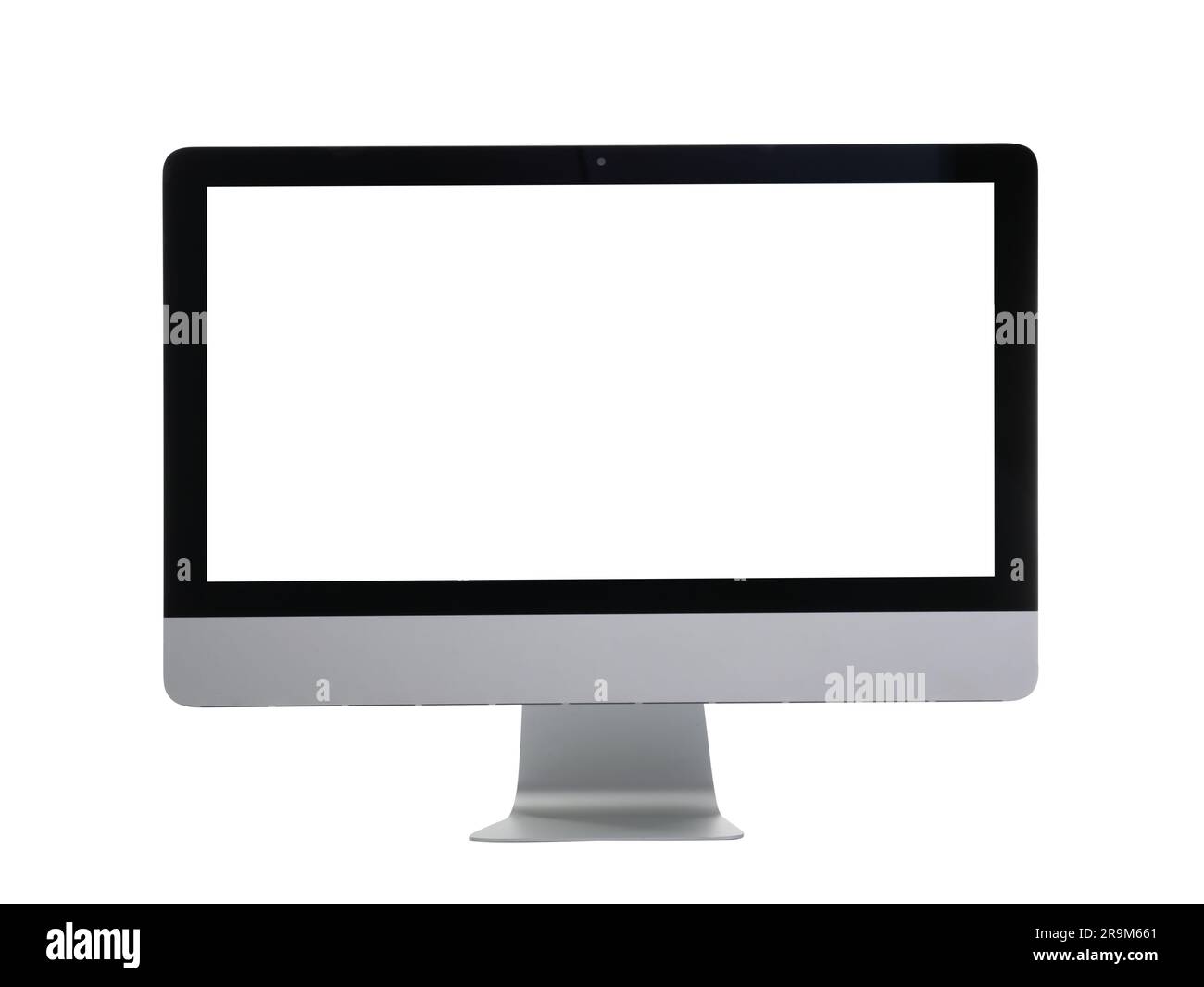 Modern computer with blank screen isolated on white Stock Photo - Alamy