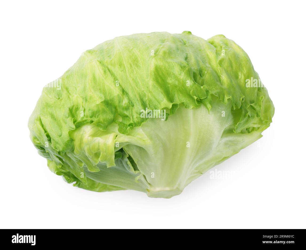Fresh green iceberg lettuce isolated on white, top view Stock Photo - Alamy