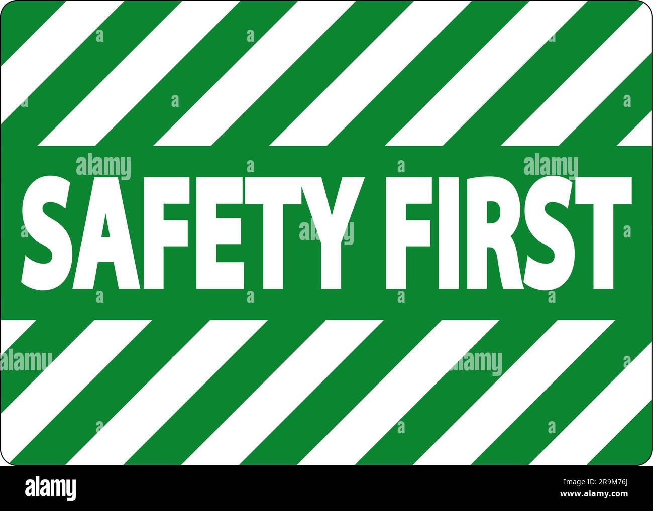 Safety first Sign On White Background Stock Vector Image & Art - Alamy