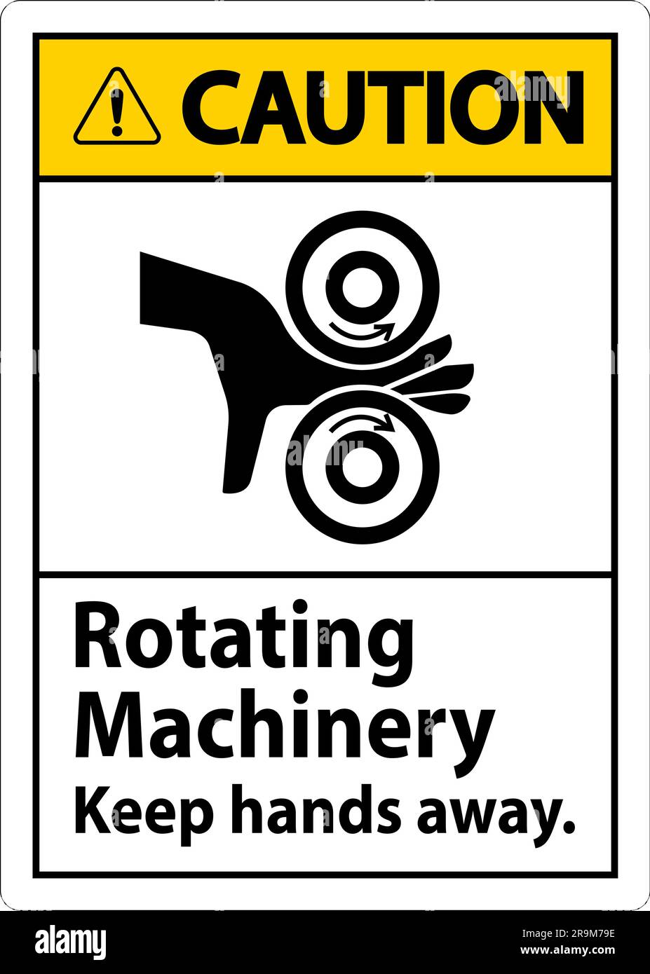 Caution Sign Rotating Machinery Keep Hands Away Stock Vector Image ...