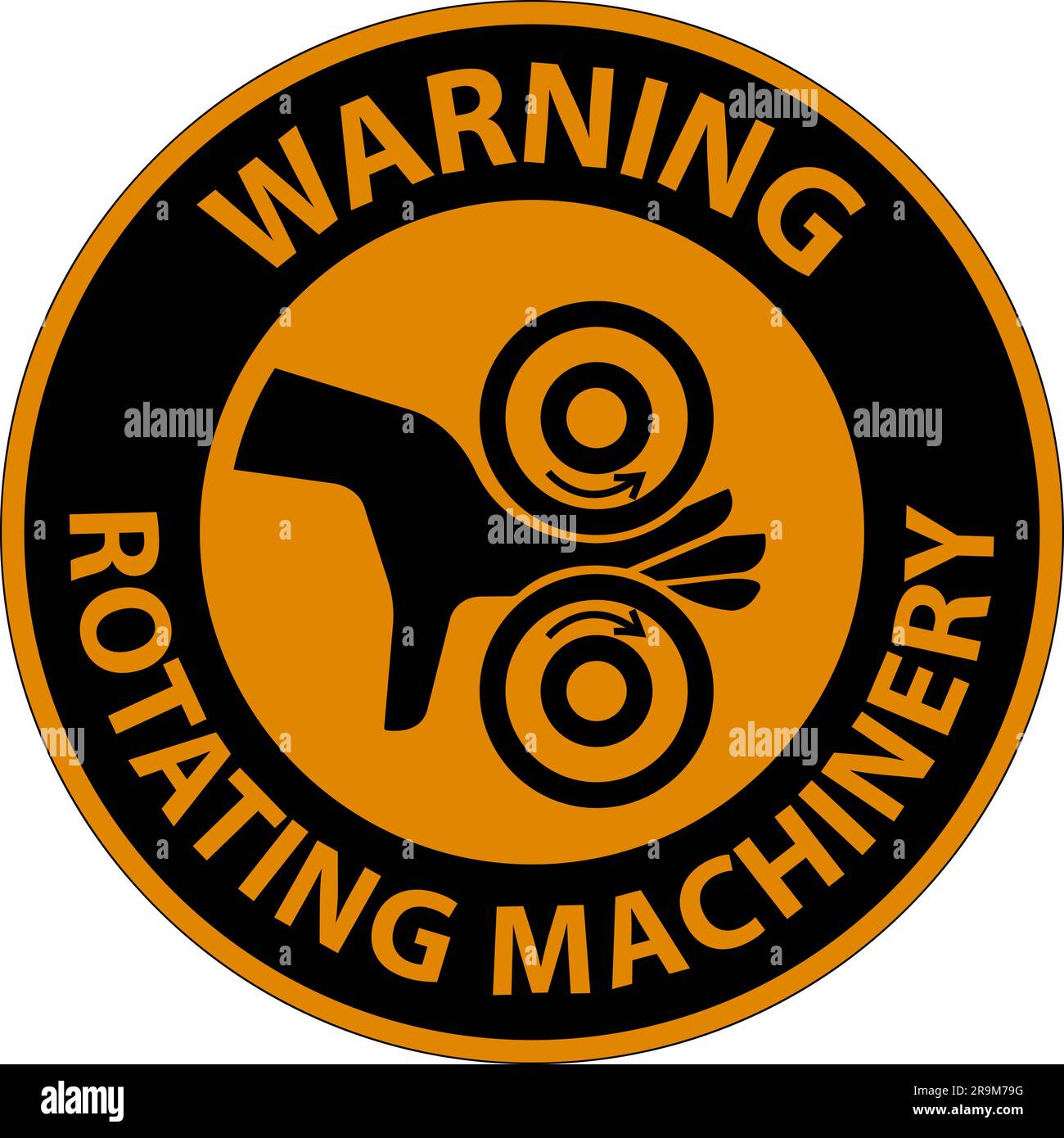 Warning Sign Rotating Machinery Keep Hands Away Stock Vector Image ...