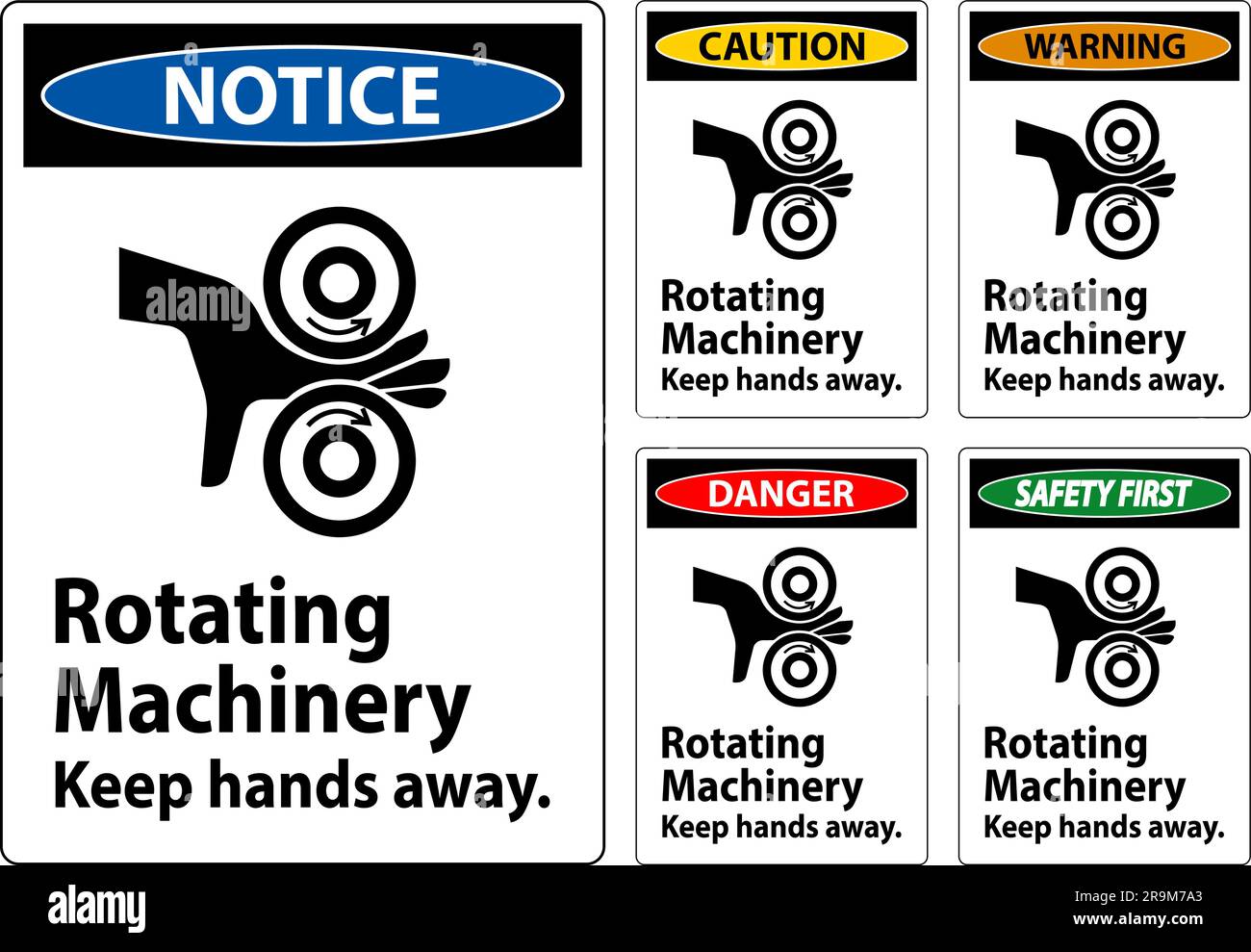 Danger Sign Rotating Machinery Keep Hands Away Stock Vector Image & Art ...
