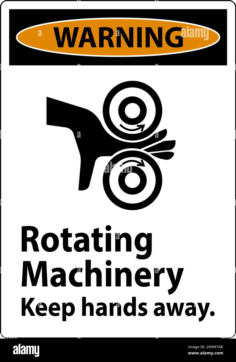 Warning Sign Rotating Machinery Keep Hands Away Stock Vector Image ...
