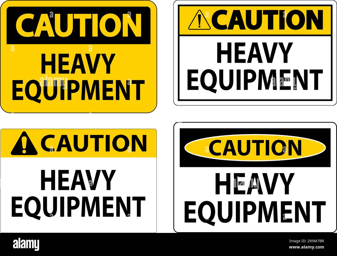 Caution sign on machine Cut Out Stock Images & Pictures - Alamy