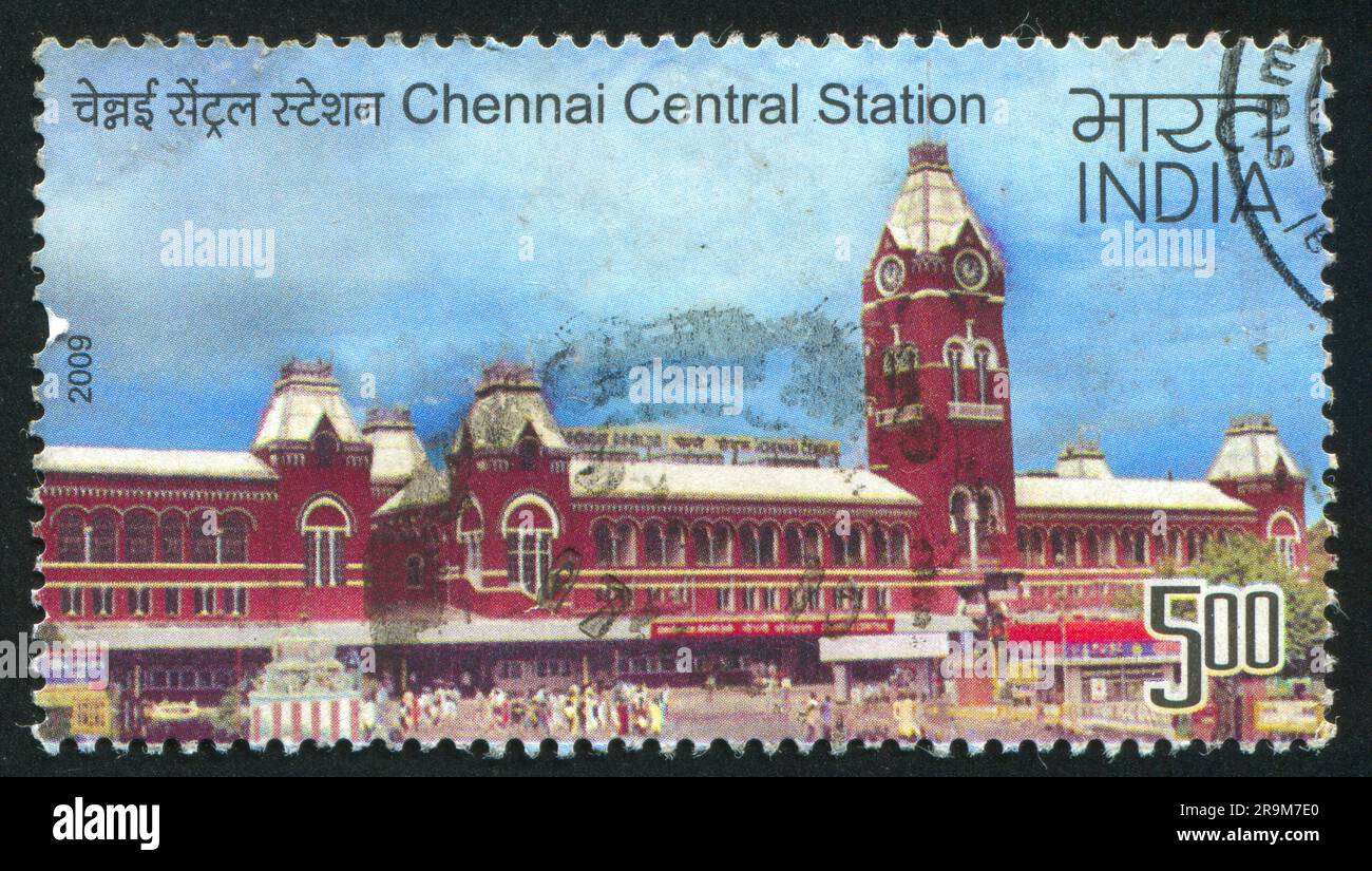INDIA - CIRCA 2009: stamp printed by India, shows Chennai Central ...