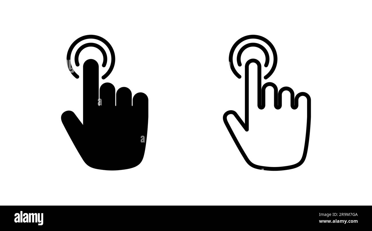 hand click icon vector. clicking finger icon. pointer icon Stock Vector ...