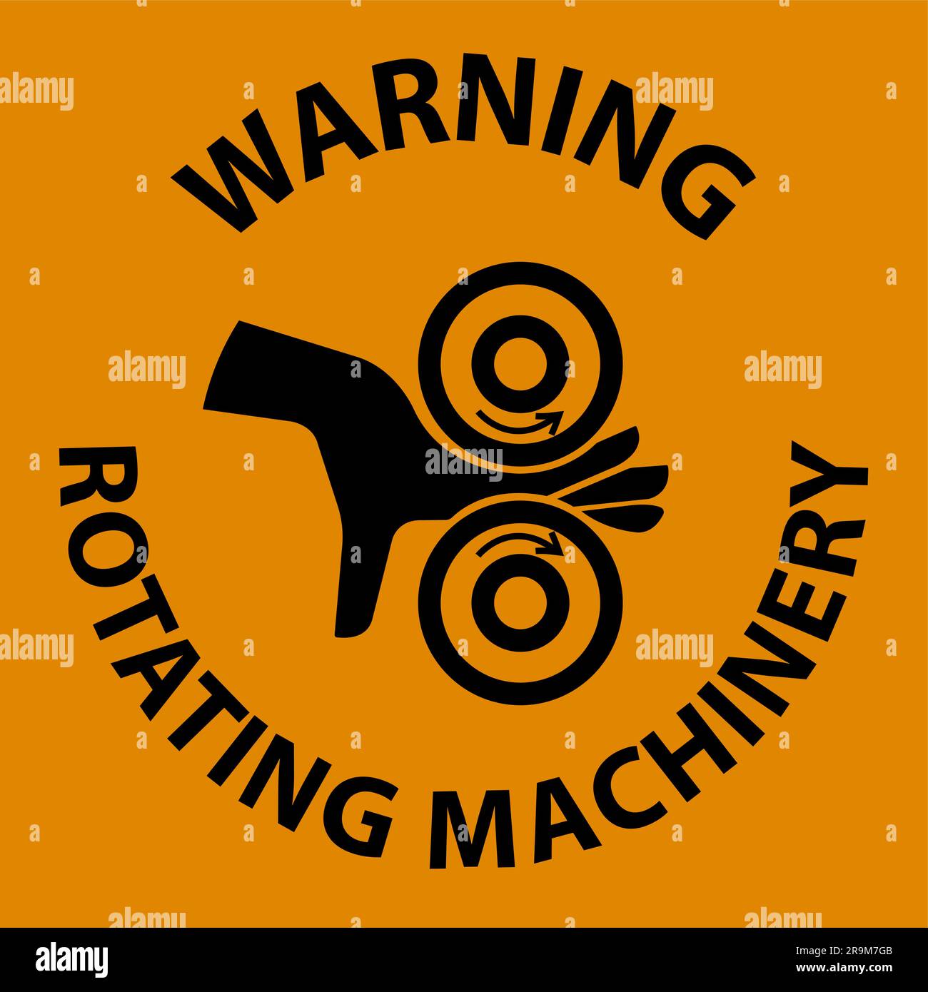 Warning Sign Rotating Machinery Keep Hands Away Stock Vector Image ...