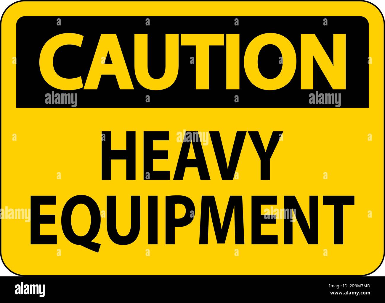 Caution Sign Heavy Equipment On White Background Stock Vector Image ...