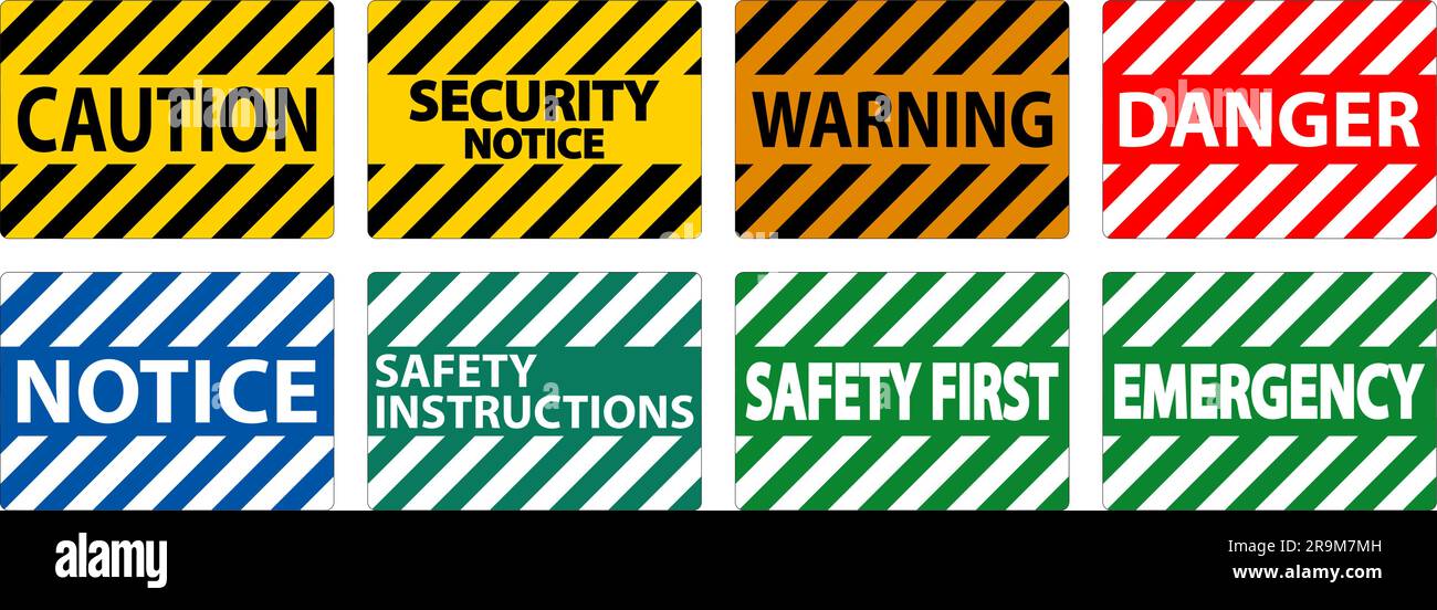 Caution, Notice, Security notice, Emergency, Safety first, Safety ...