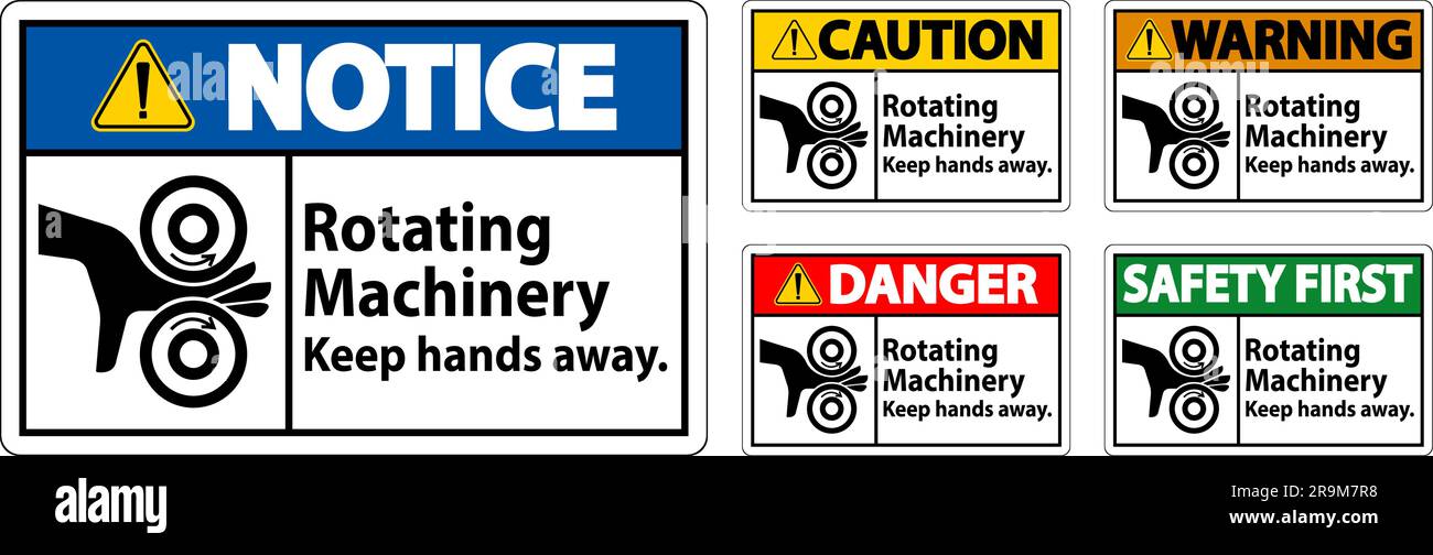Danger Sign Rotating Machinery Keep Hands Away Stock Vector Image & Art ...