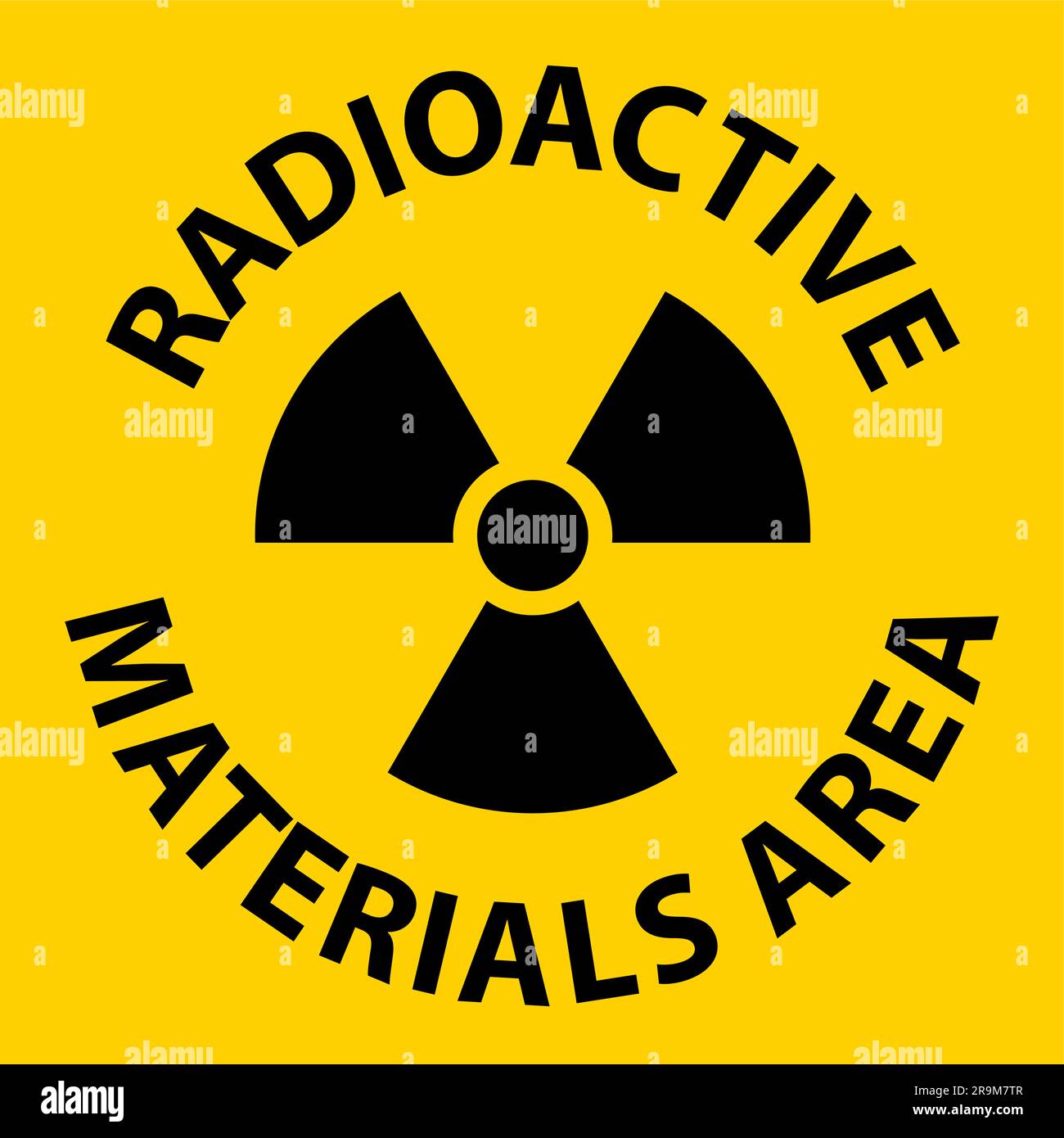 Caution Sign Radioactive Materials Area Stock Vector Image & Art - Alamy