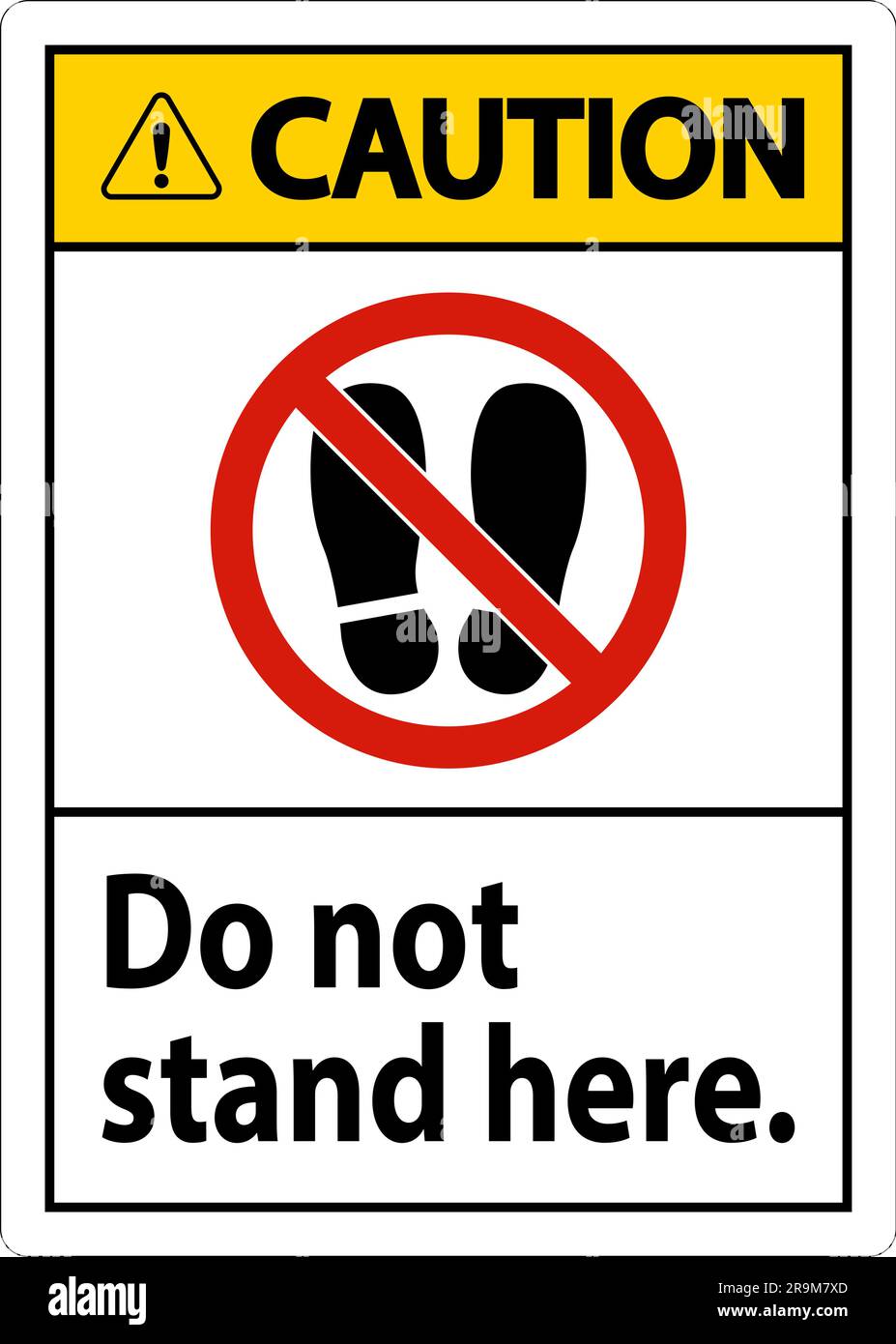 Caution Sign Do Not Stand Here On White Background Stock Vector Image ...