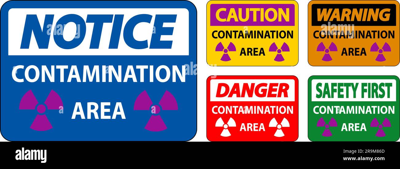 Radioactive Materials Sign Caution Contamination Area Stock Vector ...