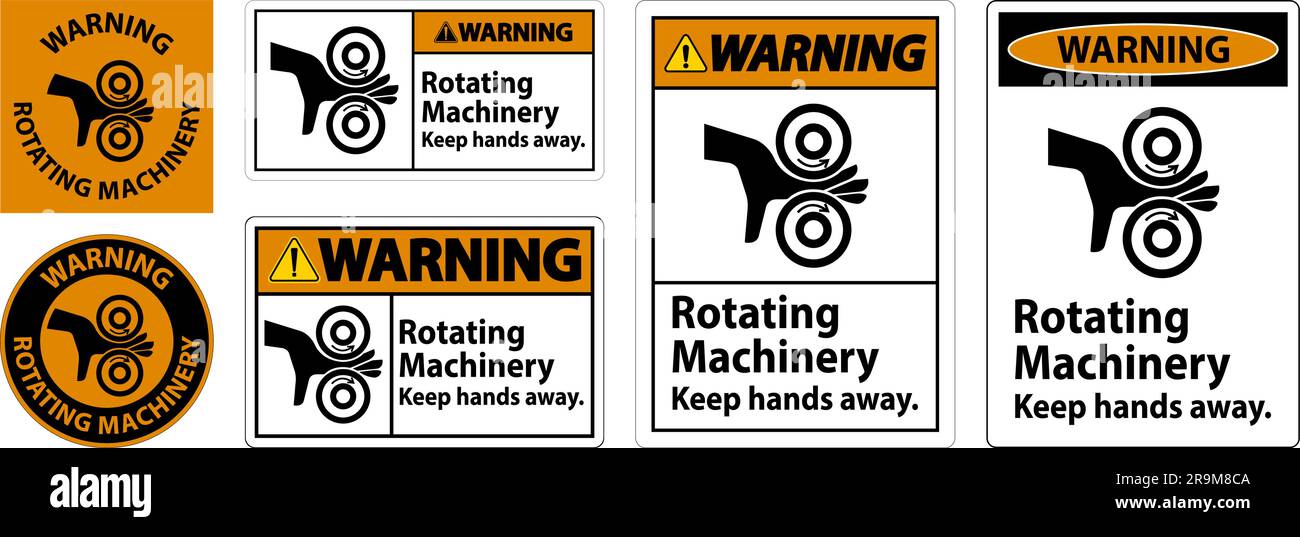 Warning Sign Rotating Machinery Keep Hands Away Stock Vector Image ...