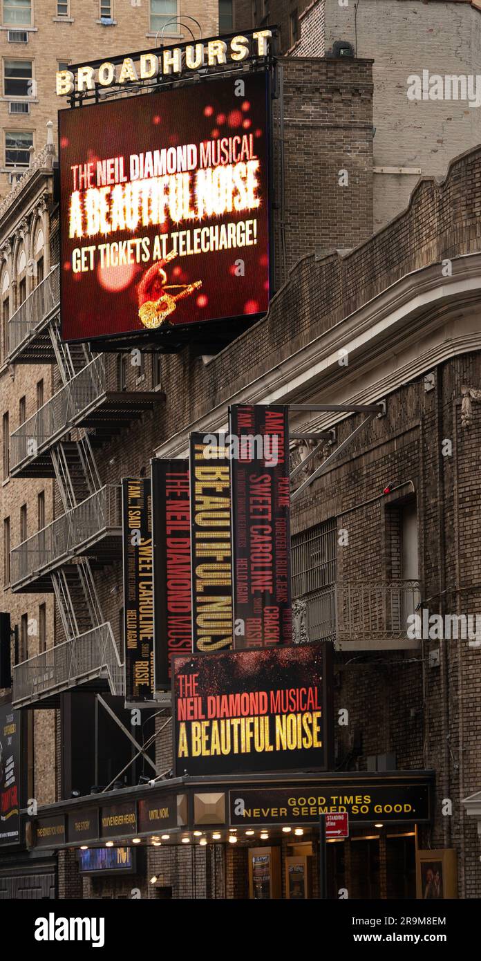 the Neil Diamond musical A Beautiful Noise at the Broadhurst theatre on ...