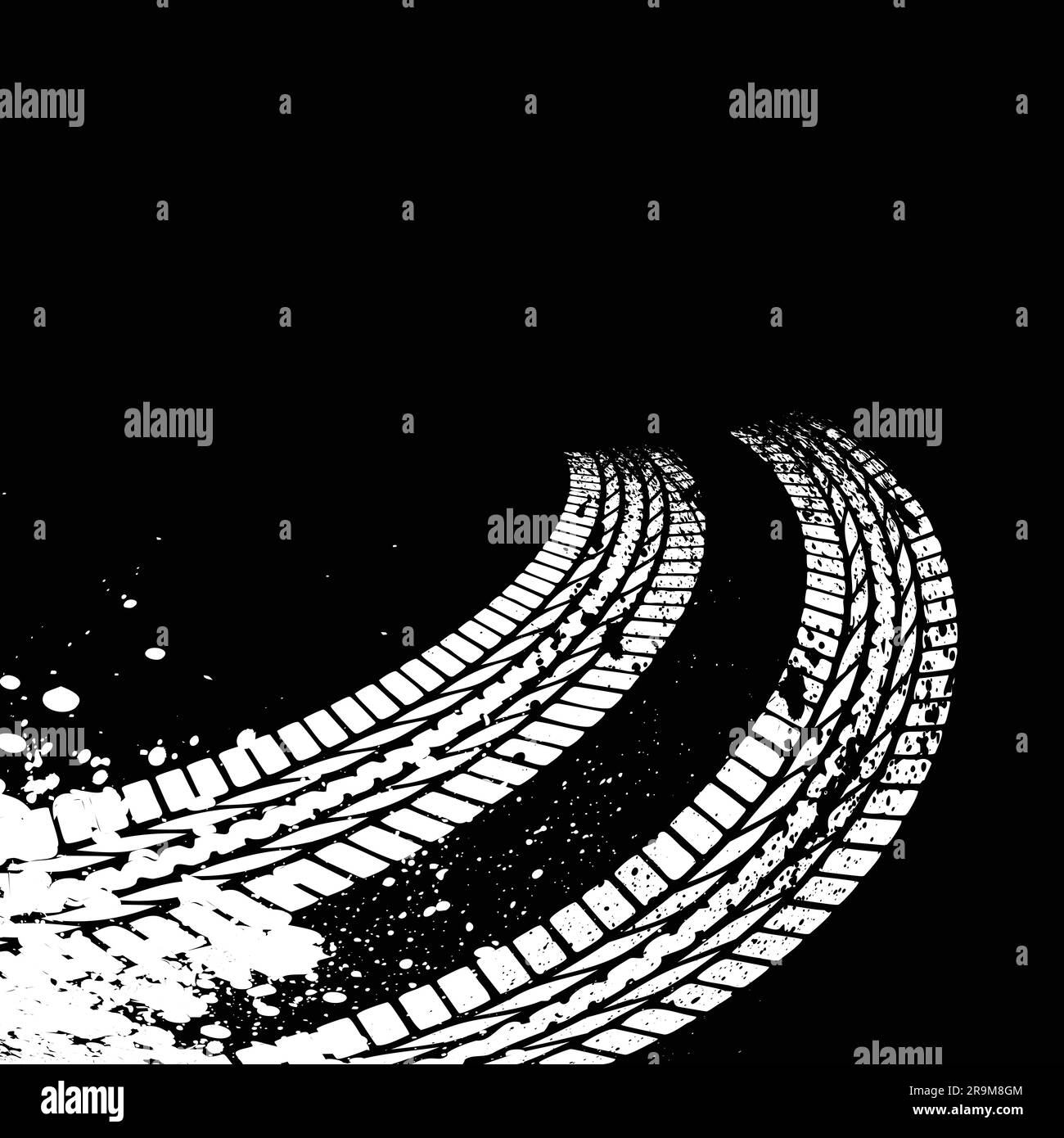 Tyre tracks black and white hi-res stock photography and images - Alamy