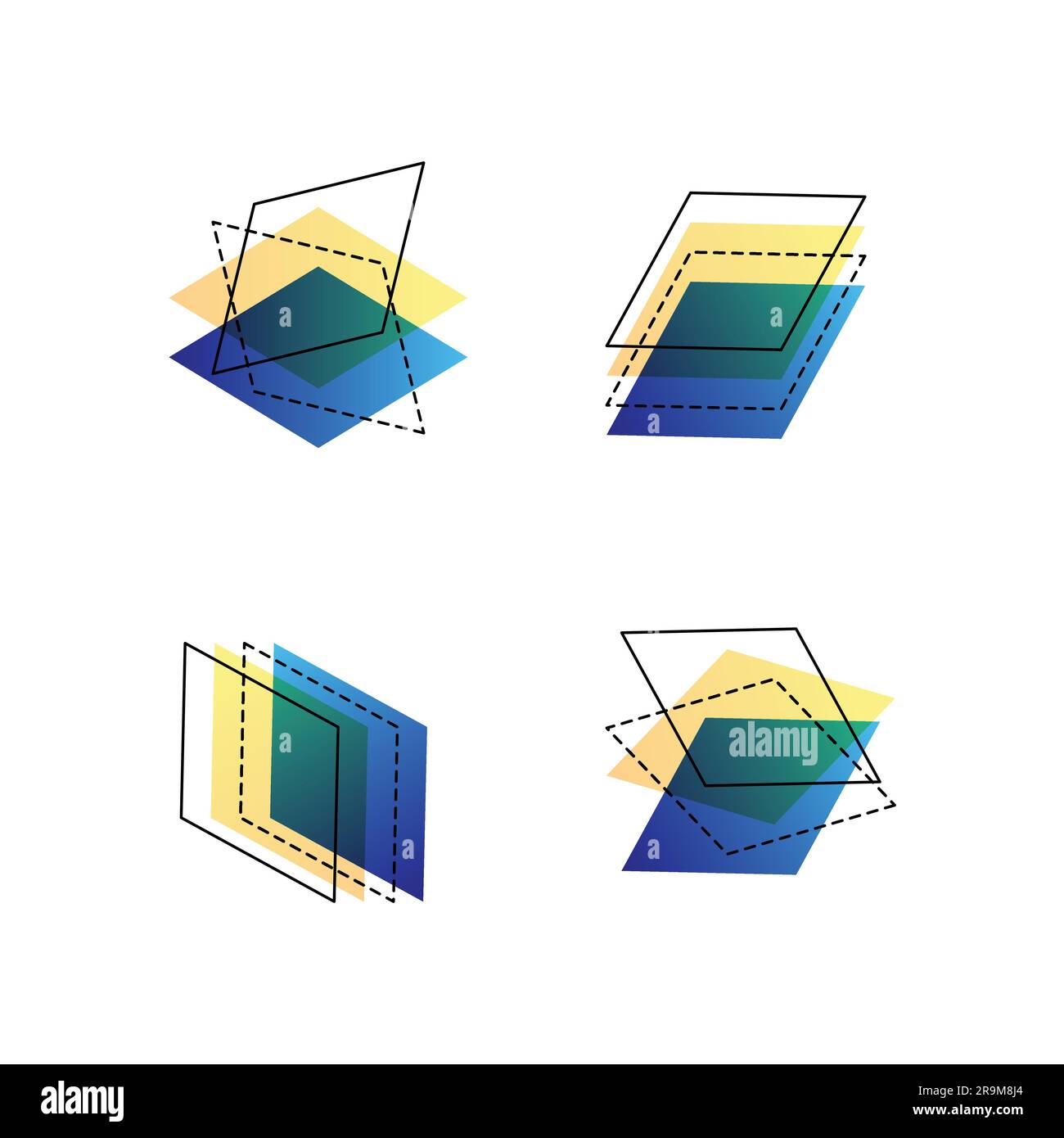 Layered paper angled stacks set Stock Vector Image & Art - Alamy