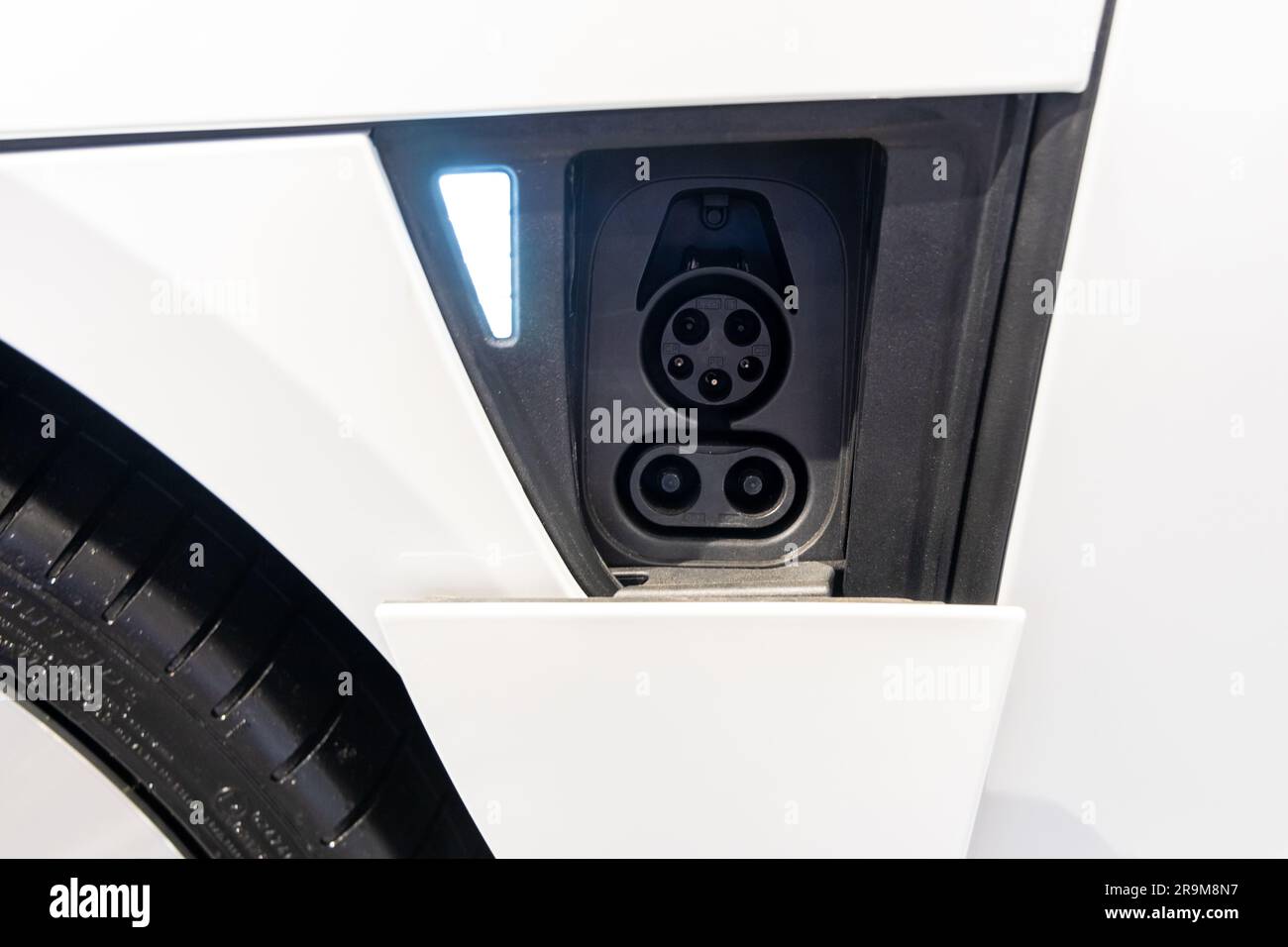 Plano Legacy West, Texas, USA - June 26, 2023: Lucid Air luxury ...