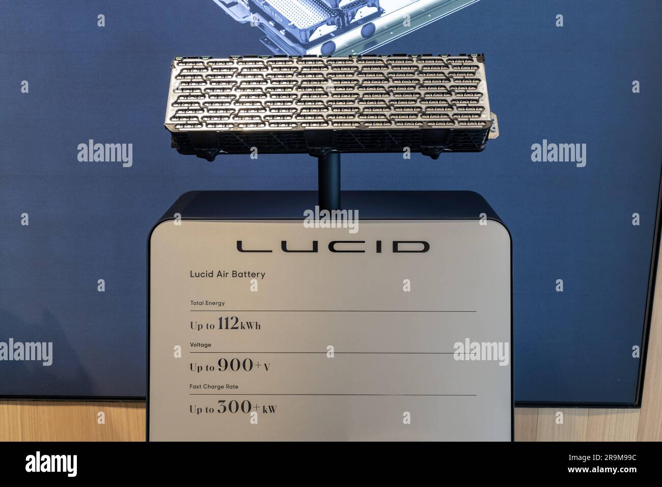 Plano Legacy West, Texas, USA - June 26, 2023: Lucid Motors electric ...