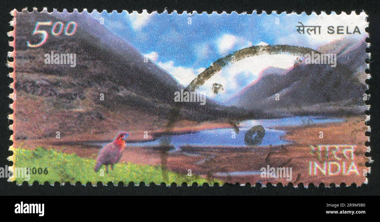 INDIA - CIRCA 2006: stamp printed by India, shows Sela lake, circa 2006 ...