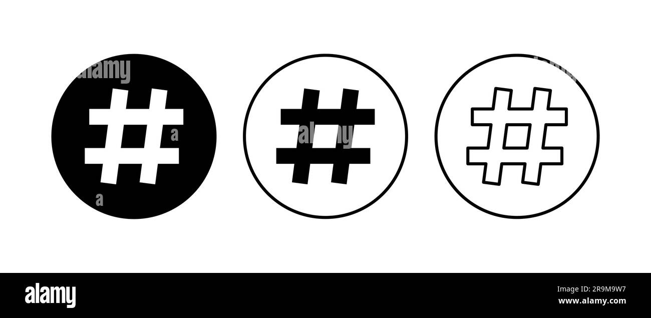 Hashtag icon isolated symbol Black and White Stock Photos & Images - Alamy