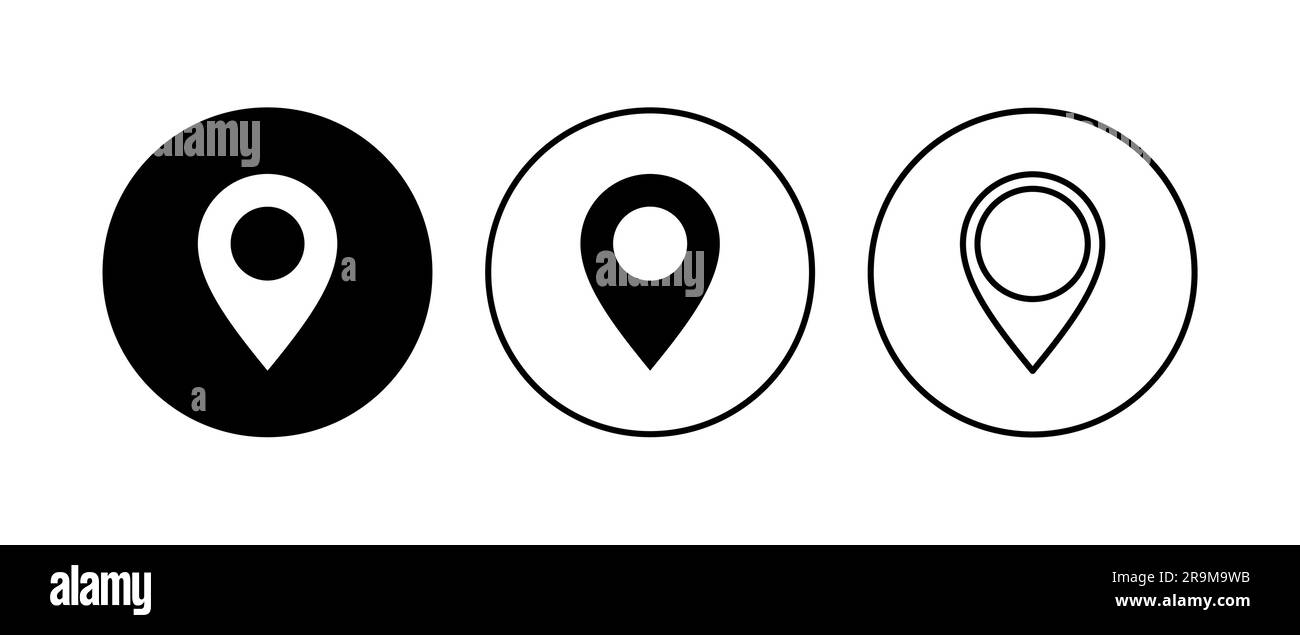 Pin icon set. Location icon vector. destination icon. map pin Stock ...