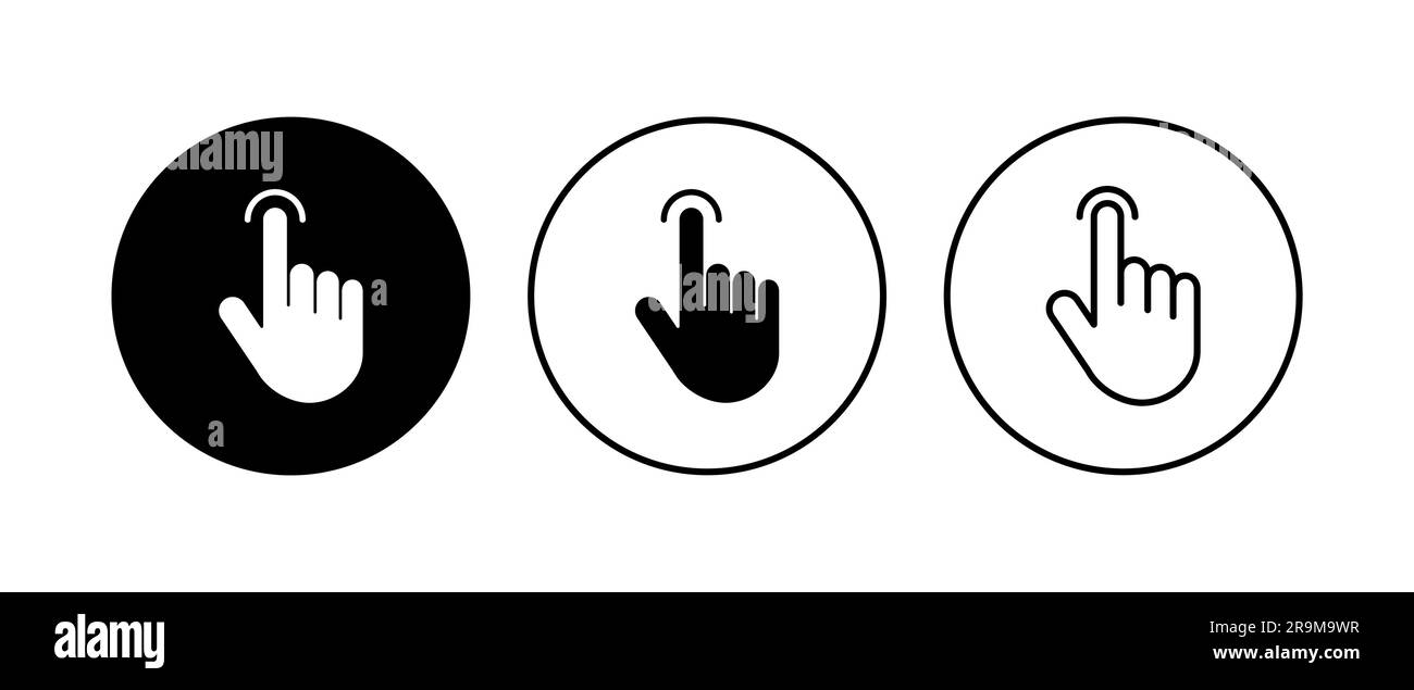 Hand cursor icon set. cursor icon vector. hand cursor icon click Stock ...