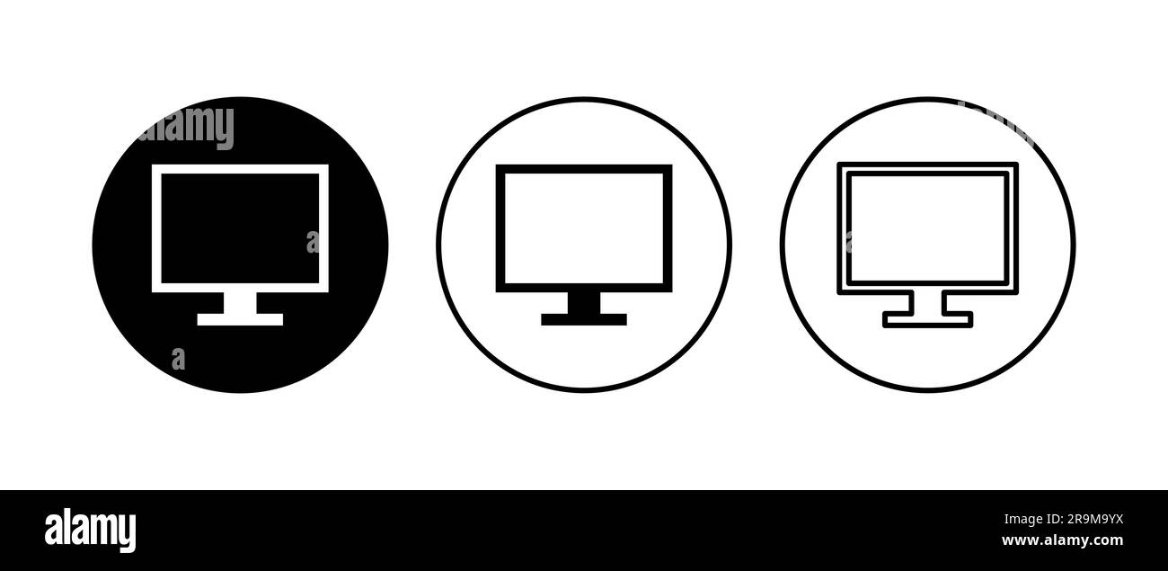 Computer icon set. computer monitor icon vector Stock Vector Image ...