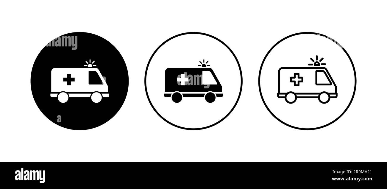 Ambulance icon set. ambulance truck icon vector. ambulance car Stock ...