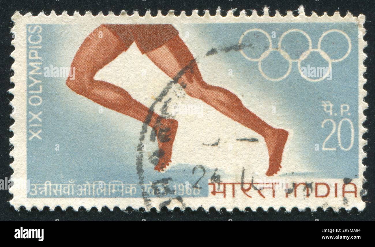 INDIA - CIRCA 1968: stamp printed by India, shows running legs, circa ...