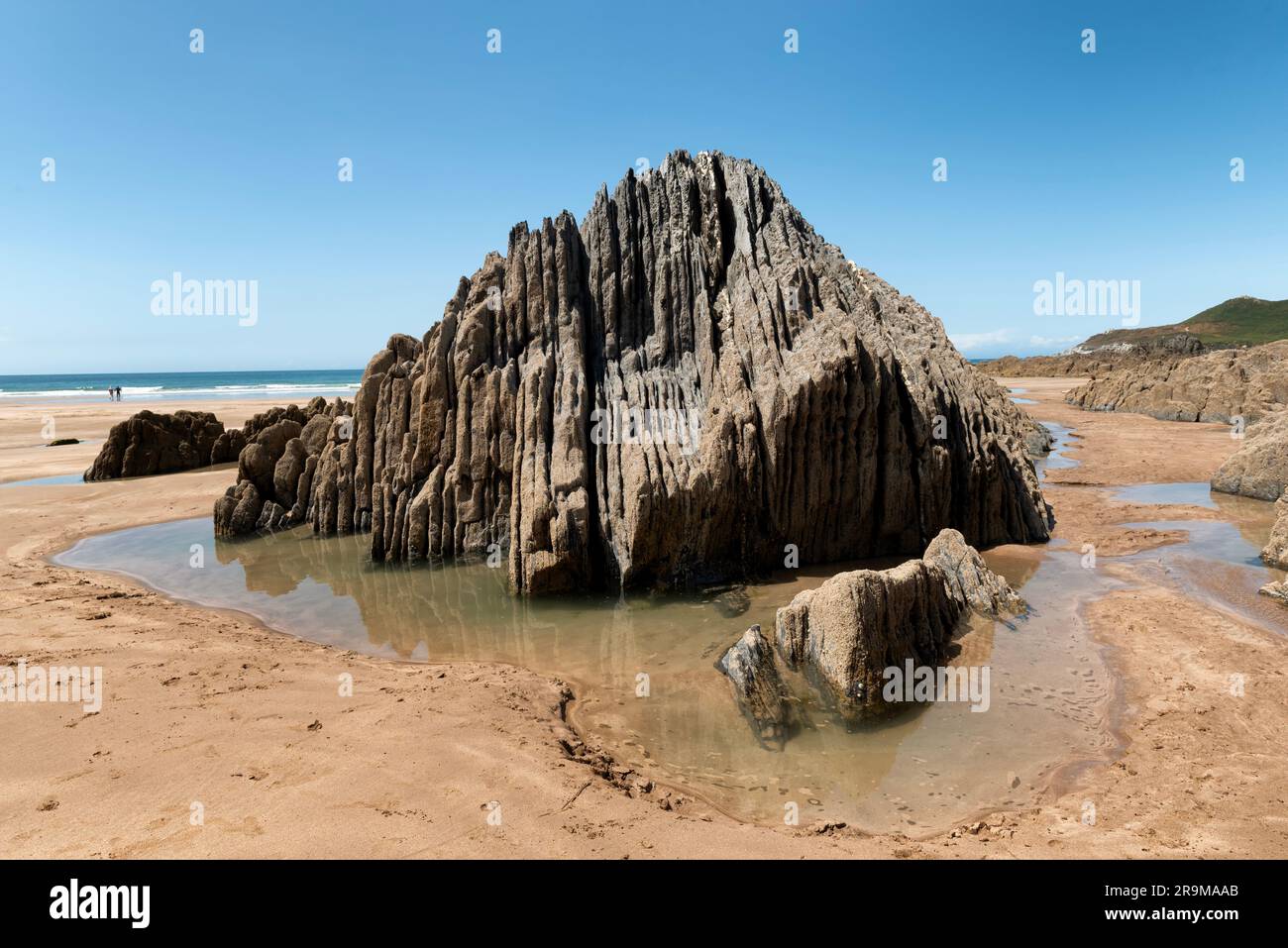Rock formation on Barricane Beach, Devon Stock Photo - Alamy