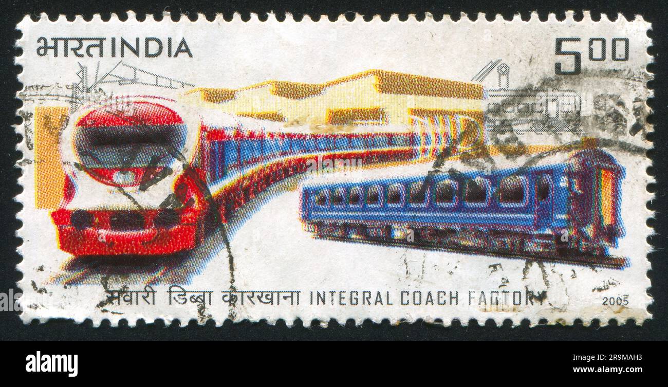 INDIA - CIRCA 2005: stamp printed by India, shows trains, circa 2005 ...