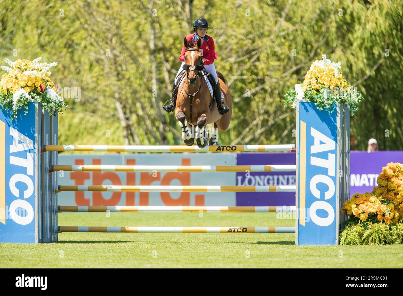 Charlotte Jacobs of Team USA competes in the FEI Nations Cup on June 6 ...