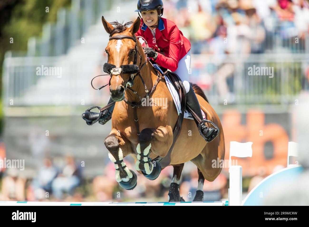 Charlotte Jacobs of Team USA competes in the FEI Nations Cup on June 6 ...
