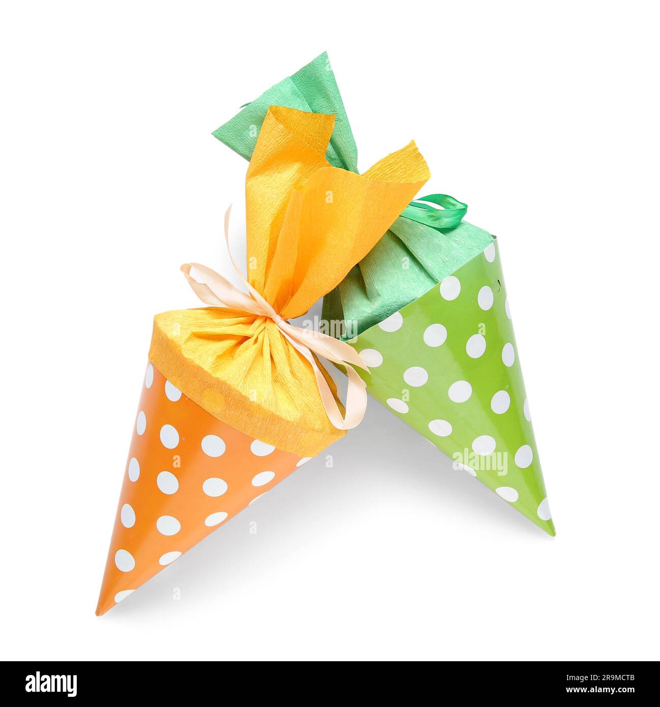 Colorful school cones isolated on white background Stock Photo - Alamy