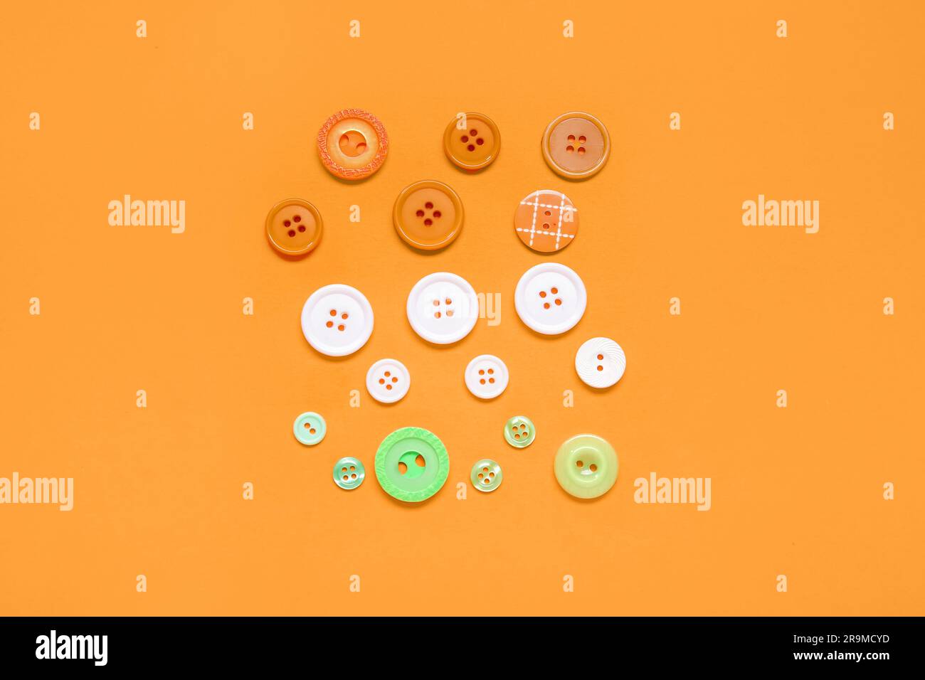 Indian flag made of different buttons on orange background Stock Photo ...