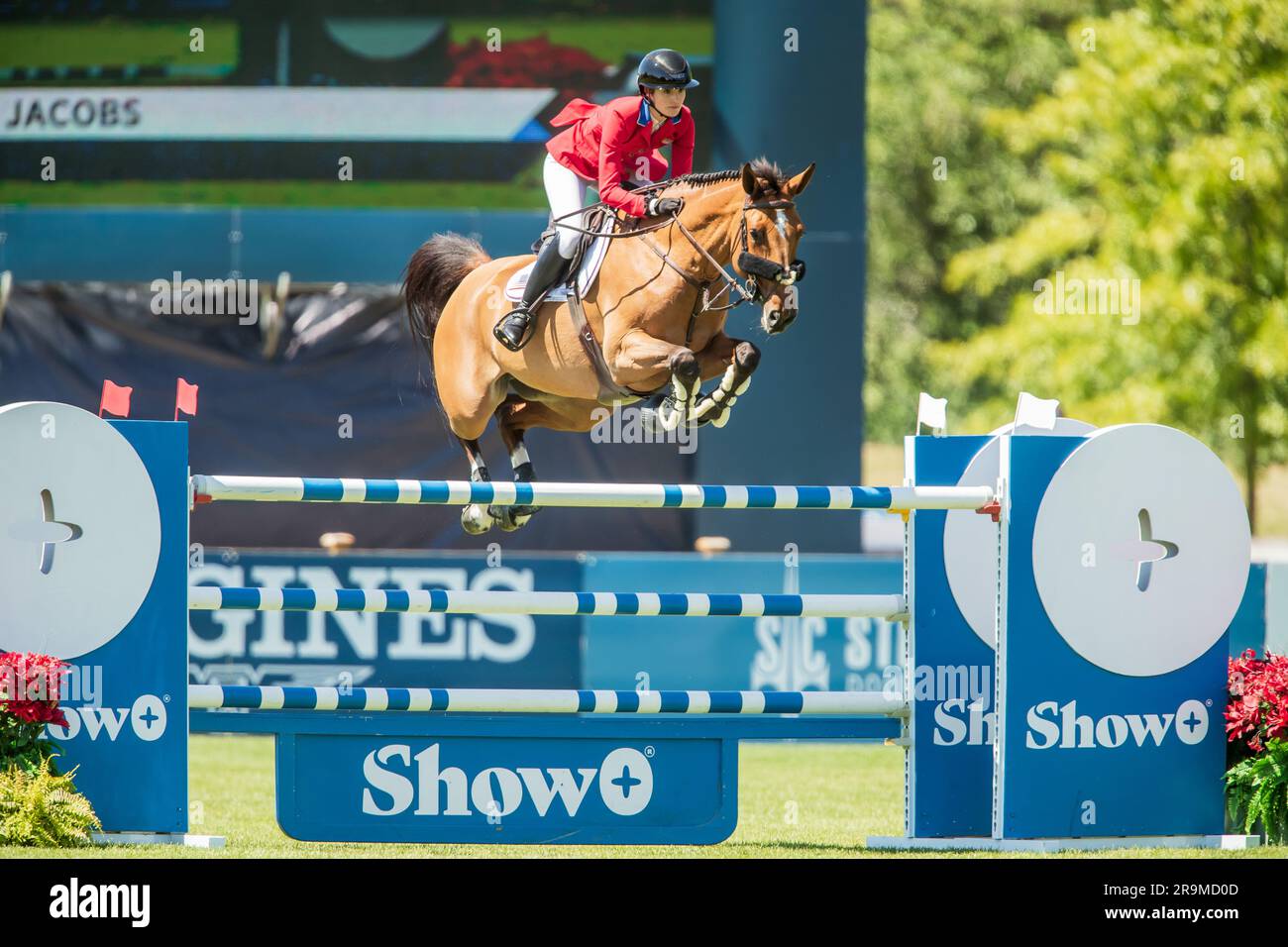 Charlotte Jacobs of Team USA competes in the FEI Nations Cup on June 6 ...