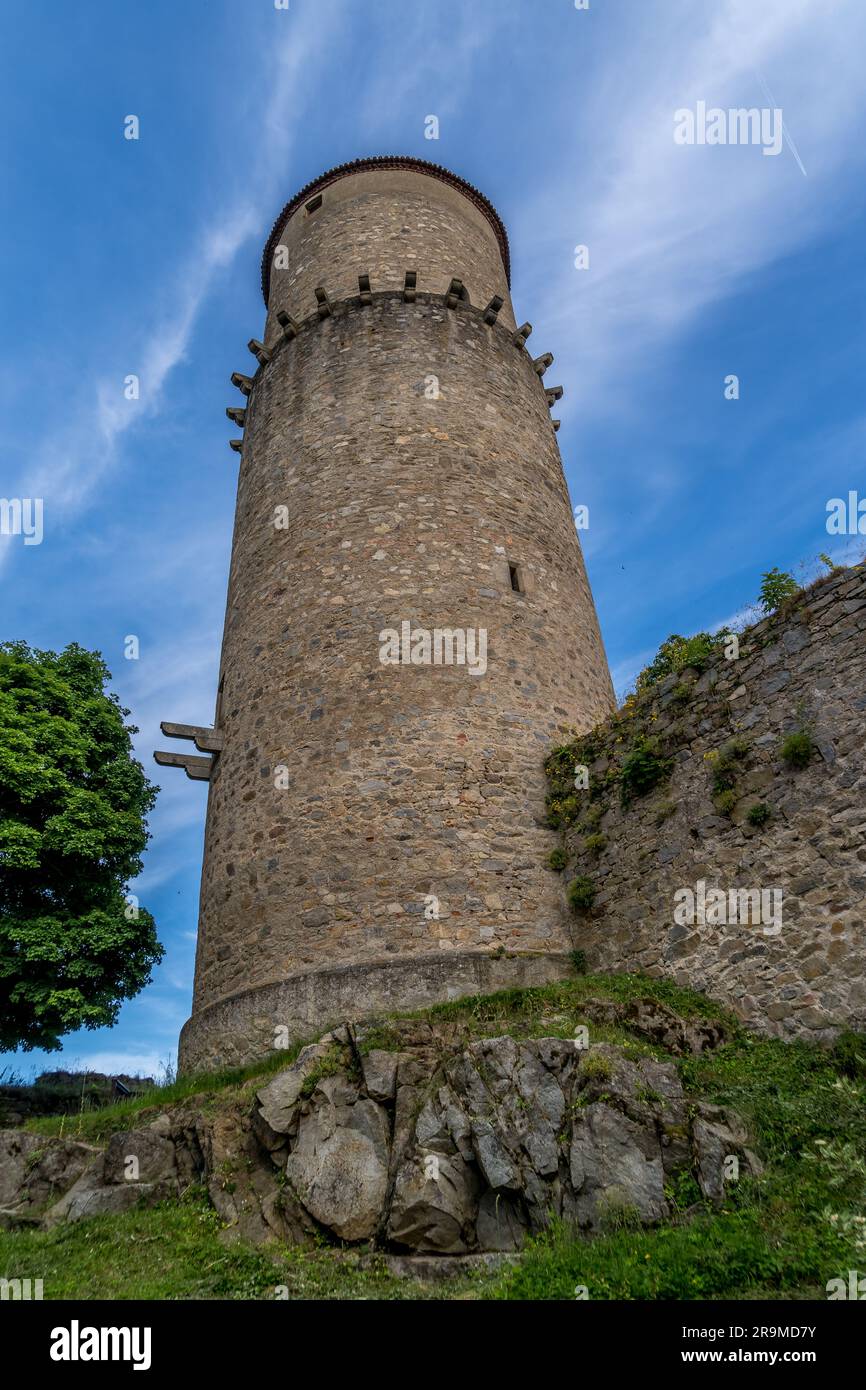 Aerial view of early Gothic Zvikov castle on difficult-to-access and ... Aerial view of early Gothic Zvikov castle on difficult-to-access and ...