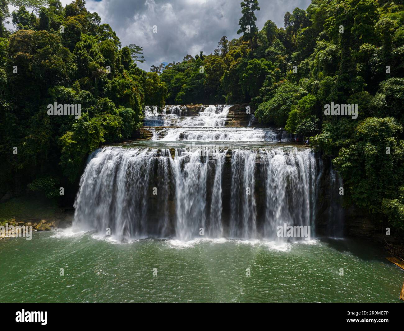Beautiful aerial drone survey of Tinuy an Falls in Bislig, Surigao del ...