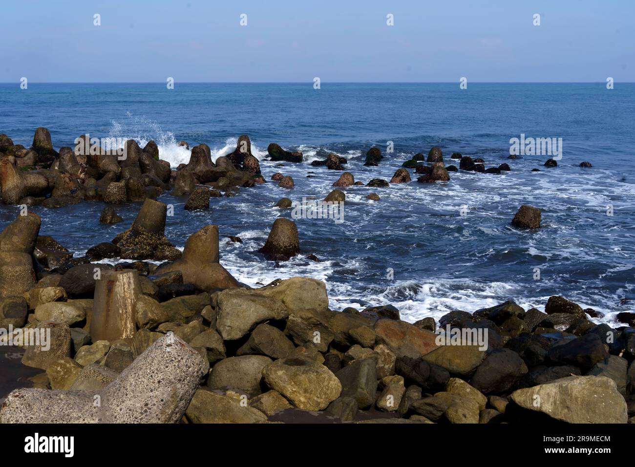 Tetrapod or breakwaters at Glagah beach in Kulonprogo, Indonesia ...