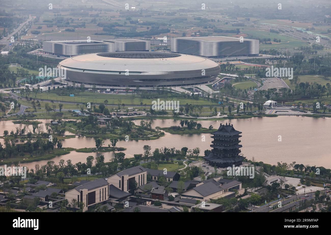Chengdu. 27th June, 2023. This aerial photo taken on June 27, 2023 ...