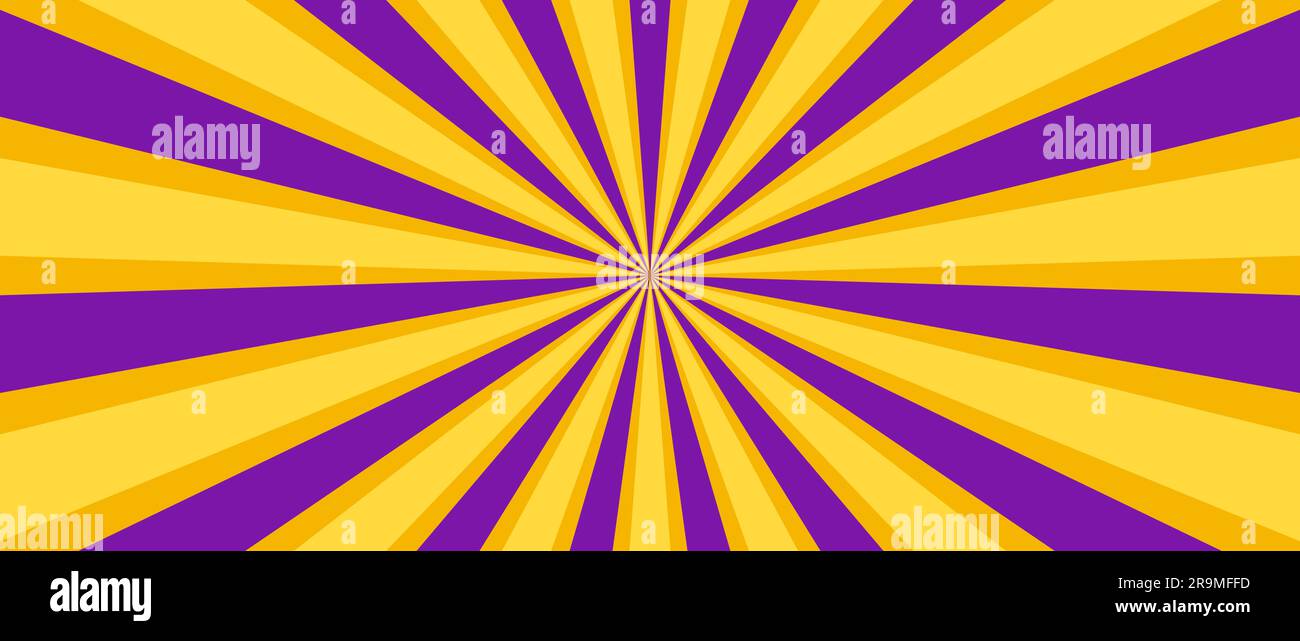 Yellow purple lines background. Radial sunburst wallpaper. Abstract sun ...