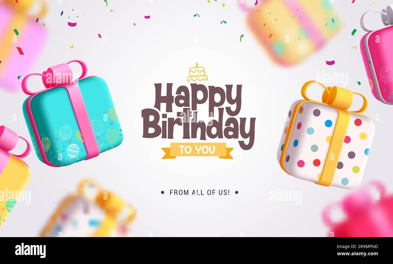Happy birthday vector design. Happy birthday greeting text with ...
