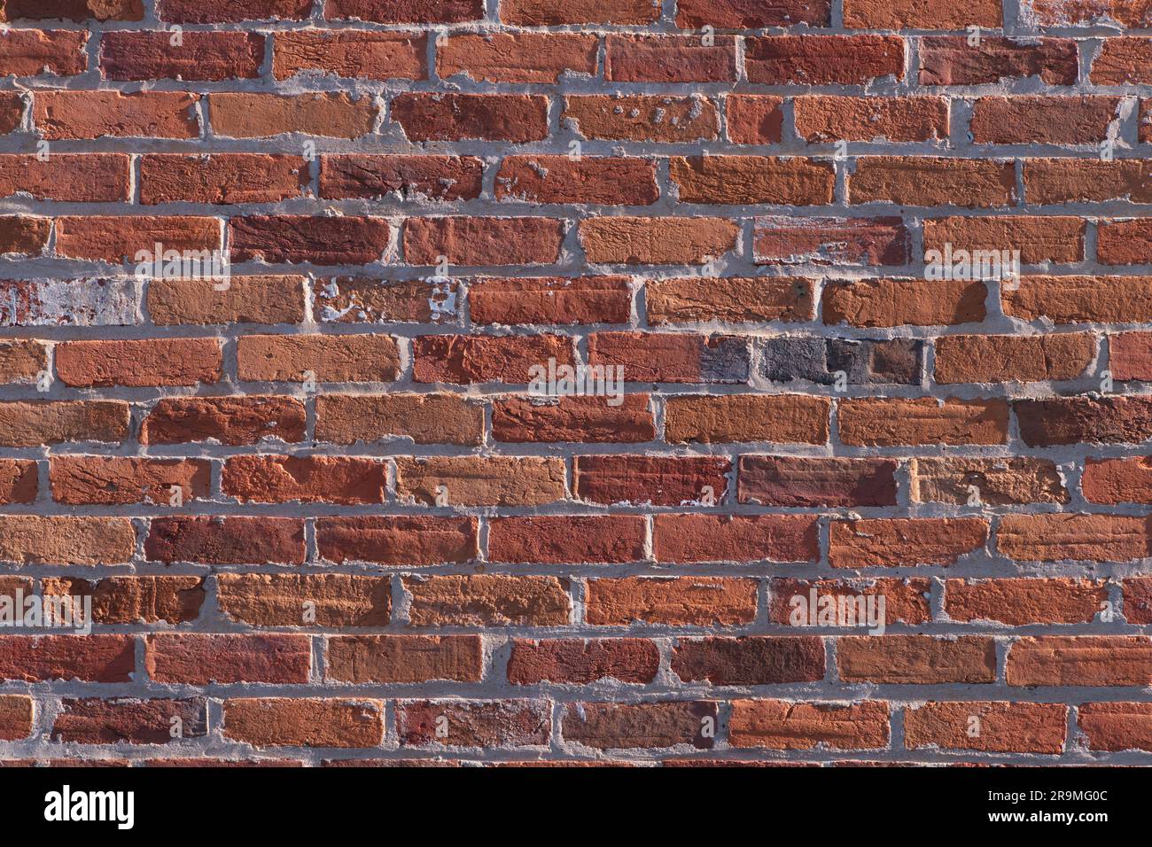 Red brick wall background with vintage bricks, mortar and abstract ...