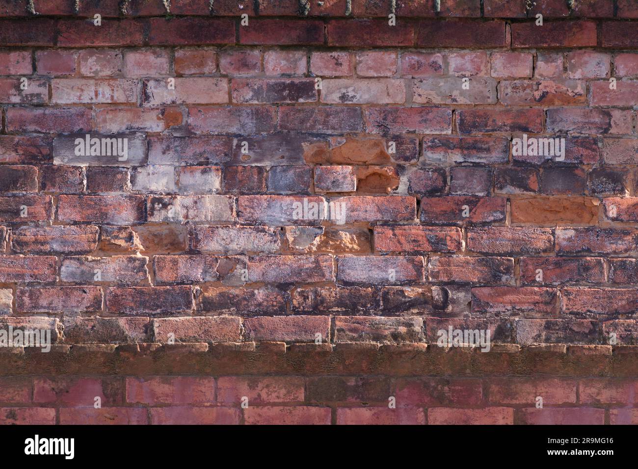 Red brick wall background with vintage bricks, mortar and abstract ...