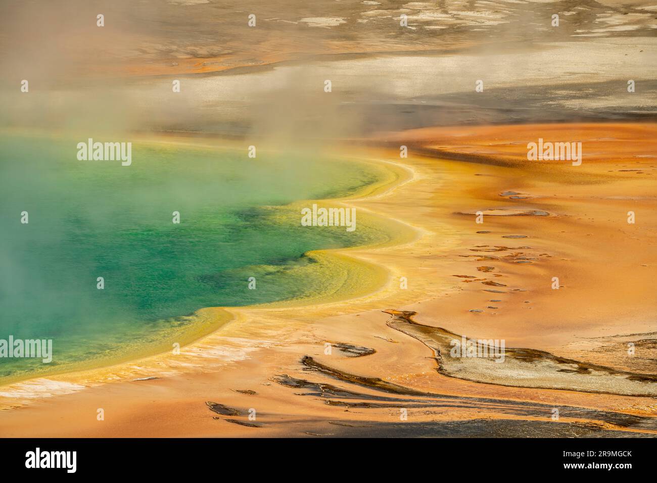 Grand Prismatic pool from above.Yellowstone National Park, Wyoming ...