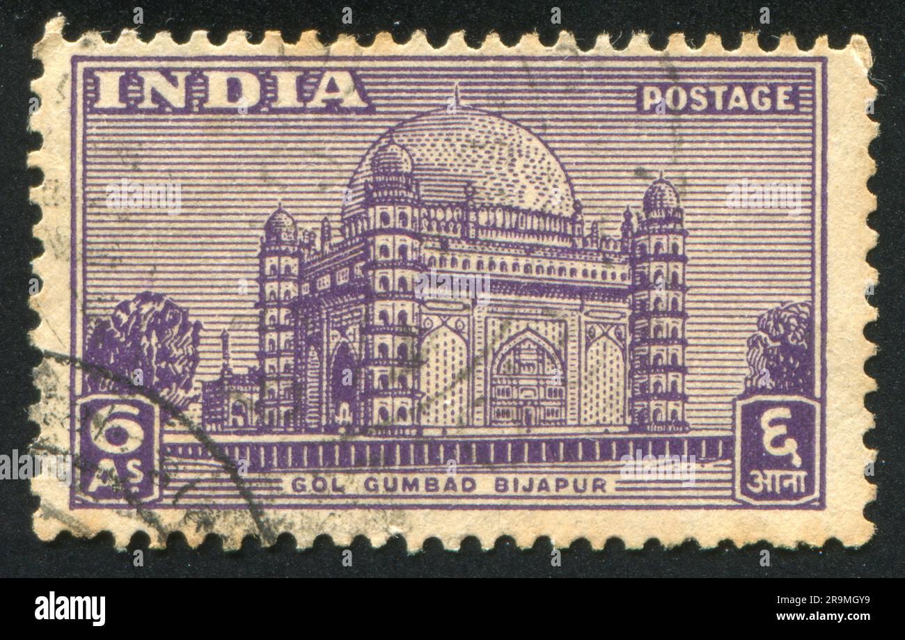 INDIA - CIRCA 1949: stamp printed by India, shows Tomb of Muhammad Adil ...