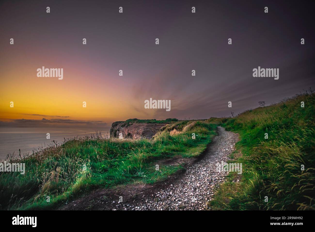 Sunset on the South West Coast Path between St Agnes and Perranporth ...